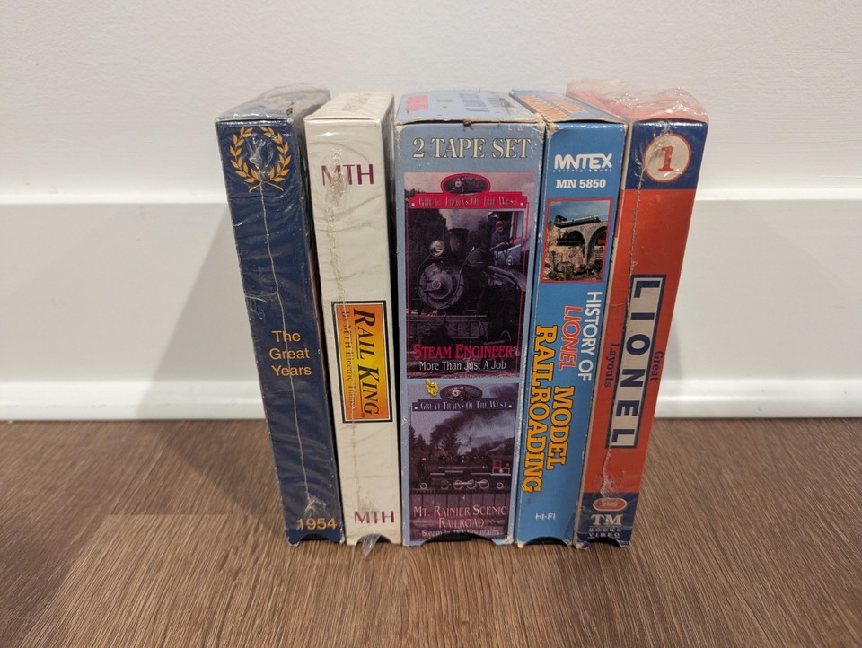 Lot of 5 Train VHS Tapes History of Lionel Layouts Rail King Great ...