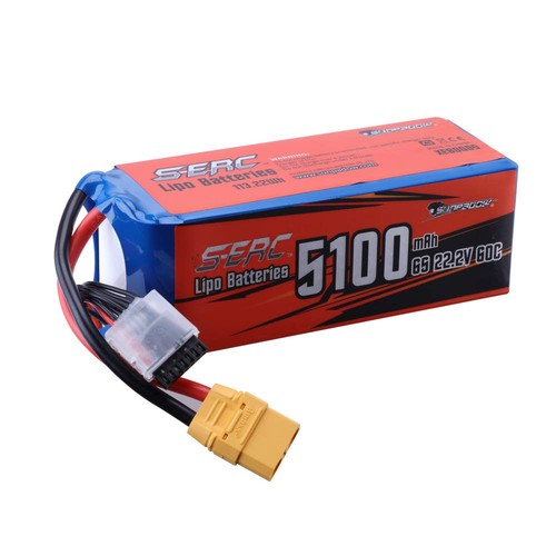 6S RC Lipo Battery 22.2V 60C 5100mAh with XT90 Connector for RC ...