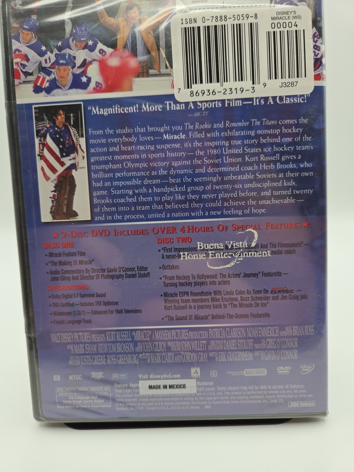 Miracle DVD Disney Widescreen Brand New Fast Free Shipping 786936231939 ...