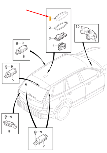 VOLVO XC90 MK2 Roof Aerial Antenna Cover 39826456 NEW GENUINE | eBay