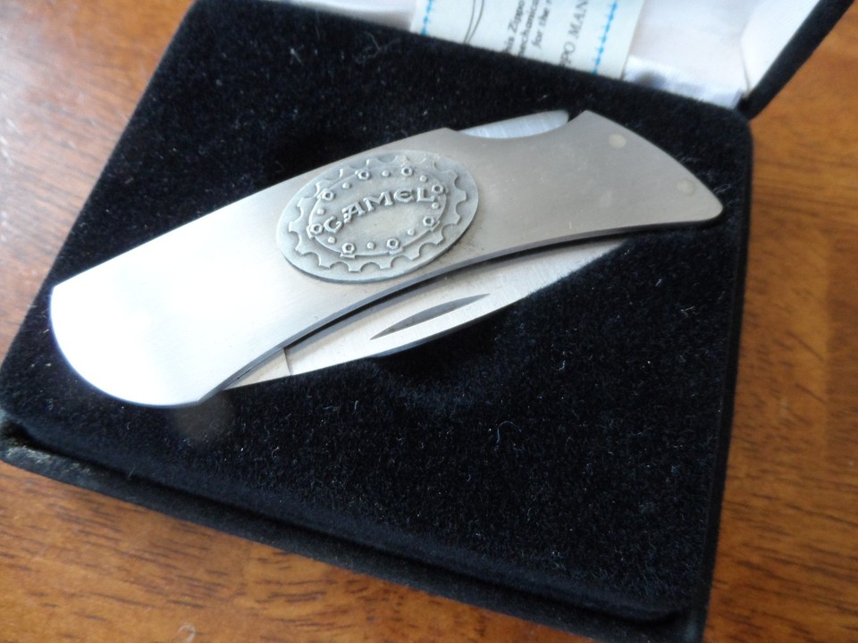 VINTAGE JOE CAMEL CIGARETTES ZIPPO STAINLESS STEEL KNIVES UNUSED NEW IN ...