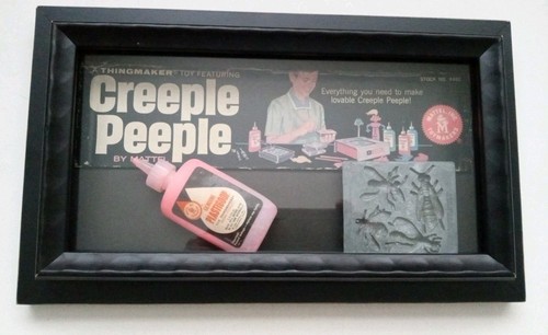 Vintage Creeple People Thingmaker Box Top Collage with Mold & Plastic ...