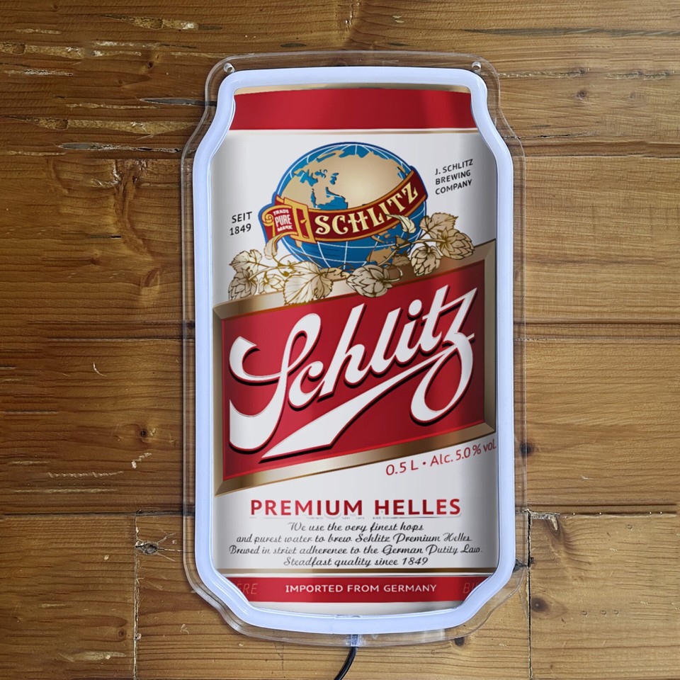 Schlitz Lager - Helles Beer Can Store Poster Bar Club Pub Decor LED ...