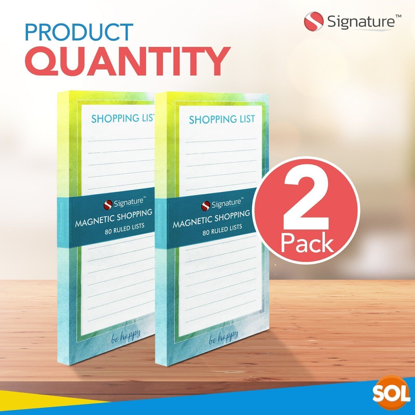 2X Magnetic Shopping List Pad Notepad 80 Tear Off Pages Fridge Memo ...