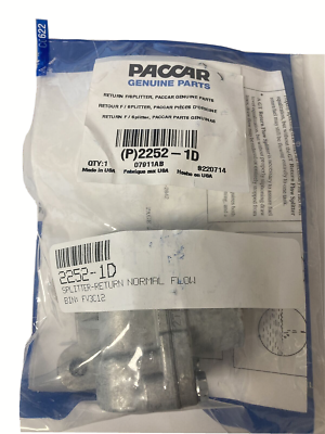 NEW GENUINE PACCAR NORMAL FLOW FUEL RETURN SPLITTER 1/2" PORTS , 2252 ...