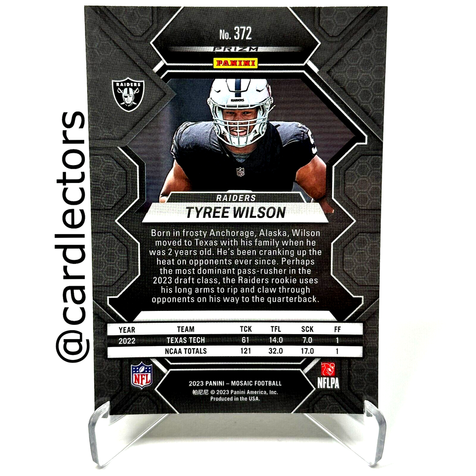 2023 Panini Mosaic Football TYREE WILSON #372 RC Silver Mosaic PRIZM SP ...