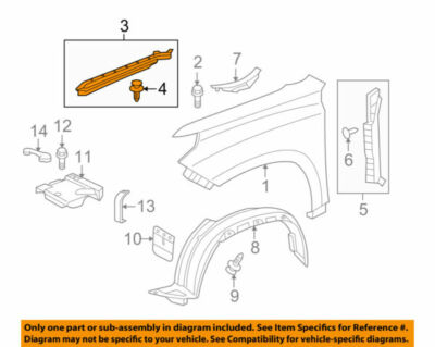 53808-60110 Toyota Seal, front fender main, lh 5380860110, New Genuine ...