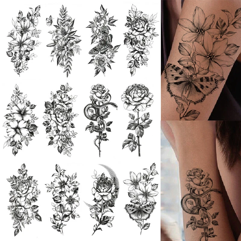 Girl Rose Arm Tattoos