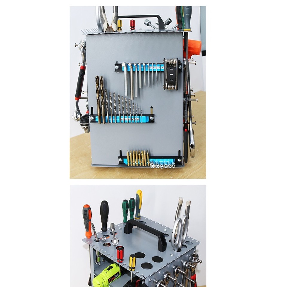 Tabletop Hardware Tools Organize Storage Rack Rotary Magnetic Holder ...