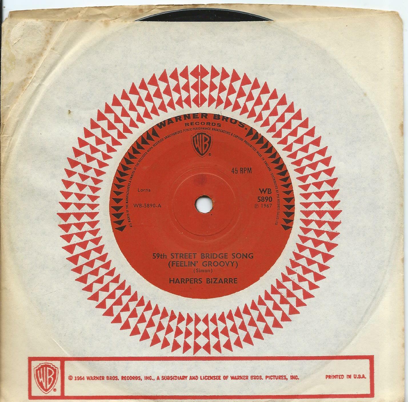 Harpers Bizarre:59th Street Bridge Song (Feelin' Groovy)/Lost my love ...