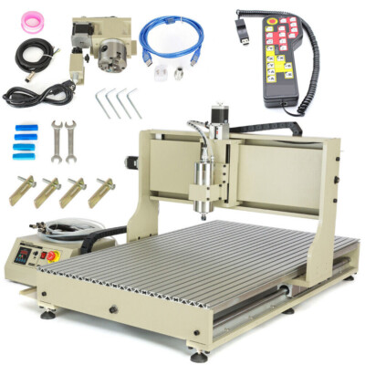 USB 4 Axis 6090 CNC Router Engraver VFD Drill Engraving Milling Machine ...