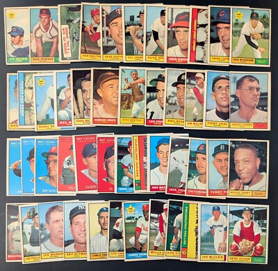 Lot of 200 - 1961 Topps Starter Set with Minor Stars & High Numbers w ...