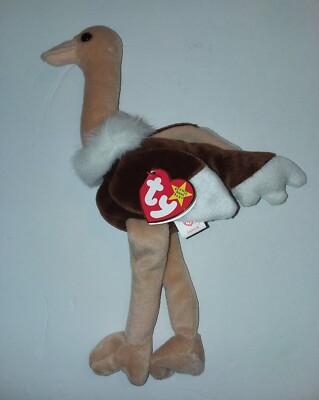 RARE 1st Edition TY beanie baby "Stretch" The Ostrich 1997 w/ all 9 tag ...