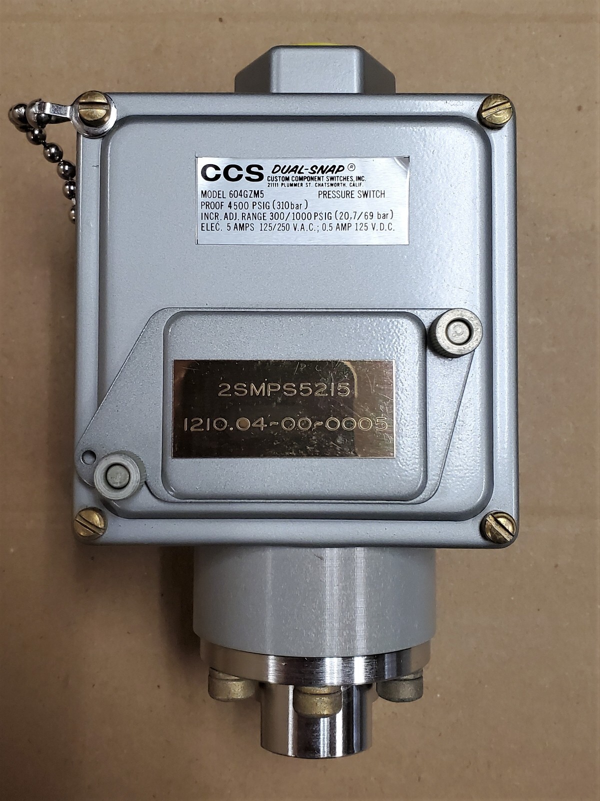 CCS 604 GZM5 Pressure Switch, 300 / 1000 PSIG | eBay