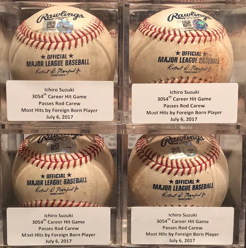 Ichiro Suzuki Game Used Baseball From Game He Broke All Time Hits ...
