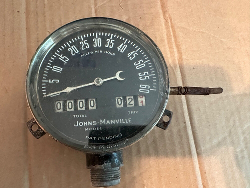 Johns Manville Speedometer Harley Indian 1936 1939 vintage motorcycle ...