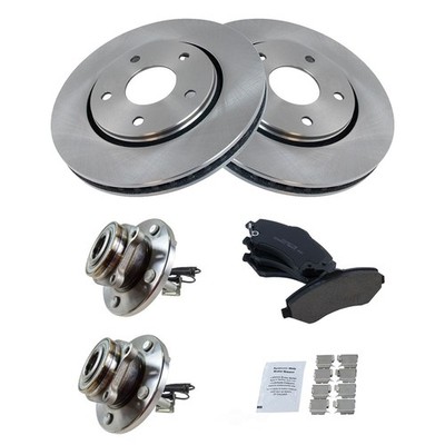 Disc Brake Kit-Ceramic Brake Pad and Rotor Kit with Wheel Bearings TRQ ...