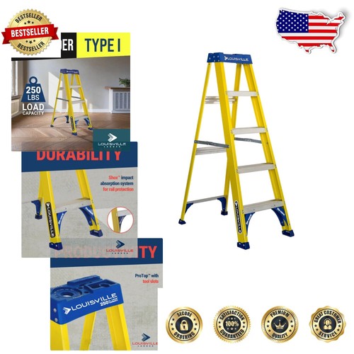 Elegant 5-Foot Fiberglass Step Ladder - 250lb Capacity, Compliant with ...