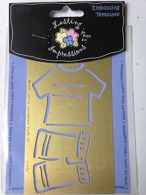 Lasting Impressions Brass Embossing Stencils Shirt and Shorts L9308 NEW ...