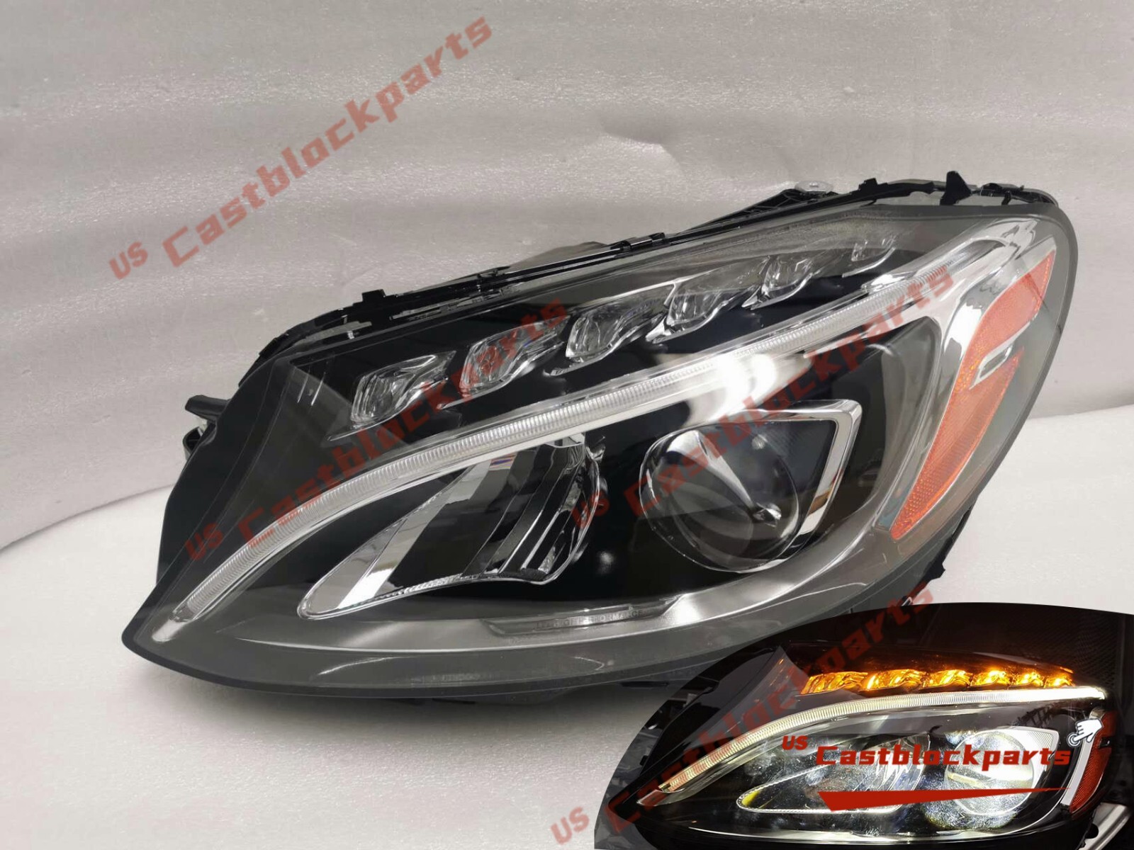 For 15 16 17 18 Mercedes Benz C-Class C300 W205 LED Headlight Left ...