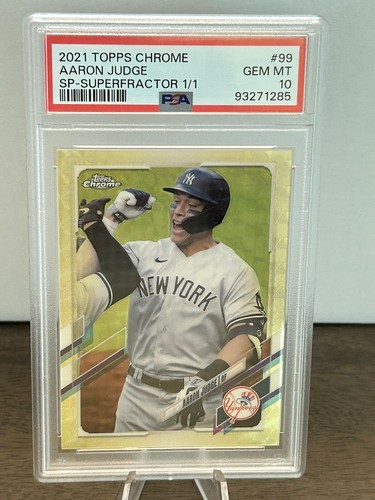 2021 Topps Chrome #99 Aaron Judge SP-Superfractor 1/1 PSA GM 10🔥🔥🔥 NY ...