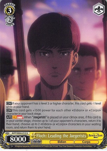 Attack on Titan Trading Card Weiss Schwarz AOT/SX04-013 U Floch Forster ...