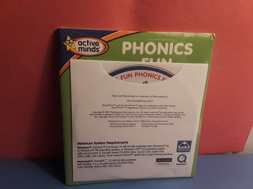 Active Minds : Phonics Fun (CD-Rom, 2001, Macromedia) Nouveau | eBay
