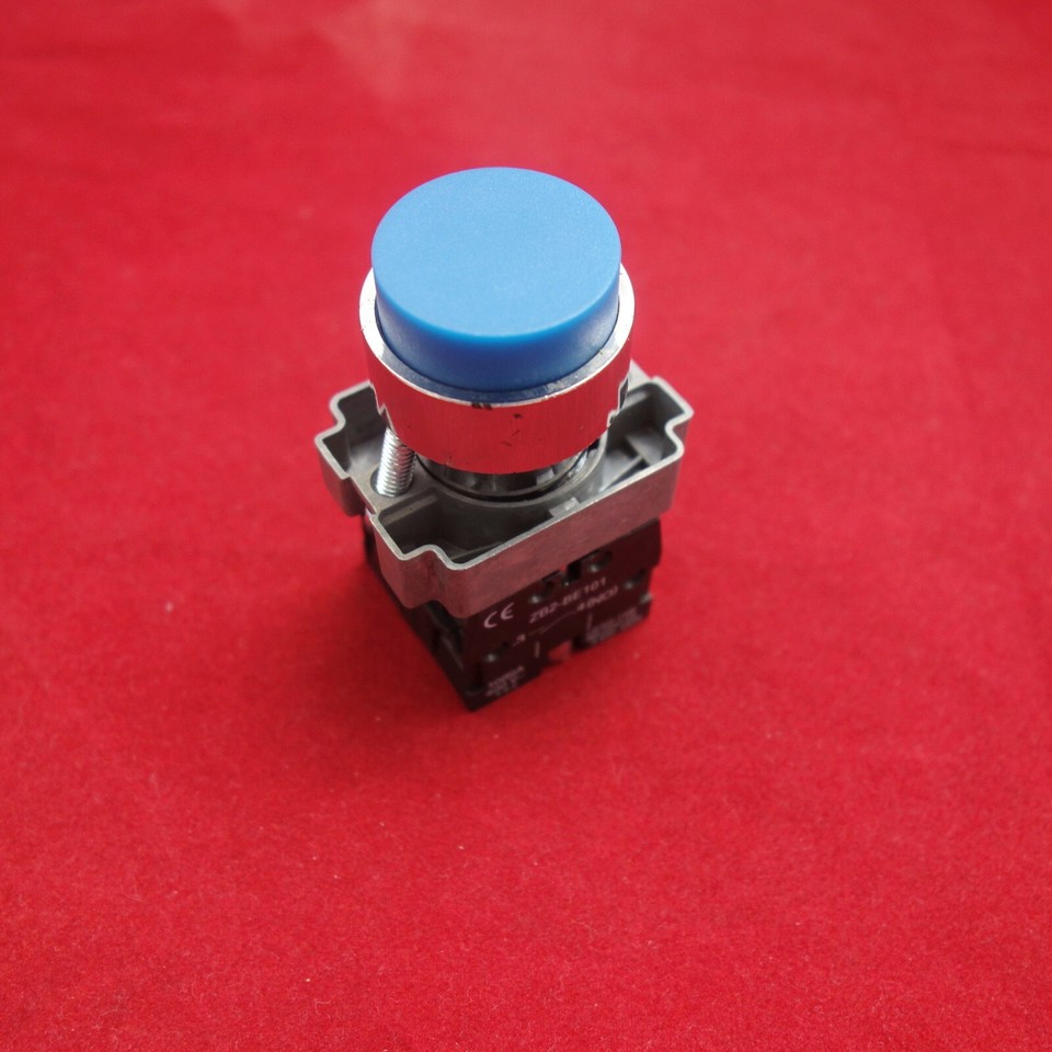 5PCS 22MM PUSHBUTTON SWITCH FITS XB2BL65 BLUE 1NC/1NO Projecting push ...