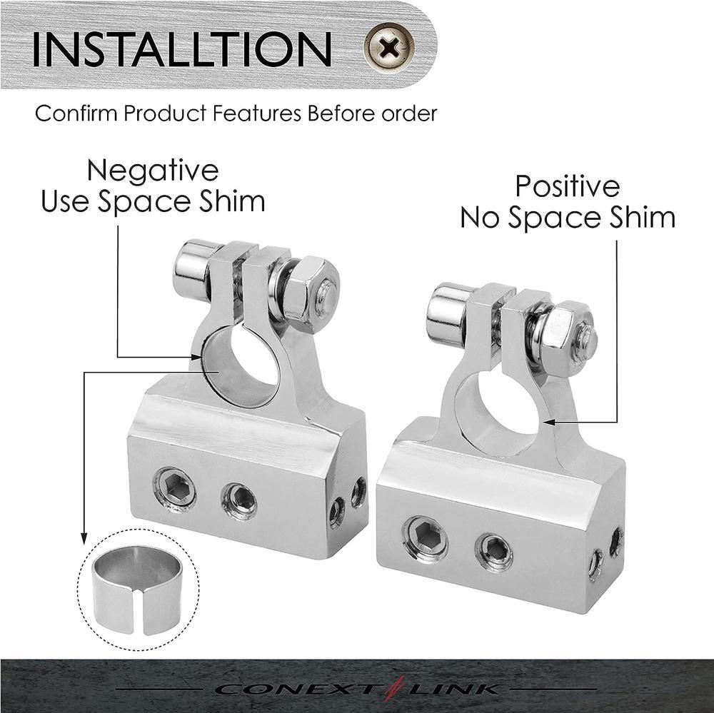 BTZ1-2 Battery Terminal Positive + Negative 8 4 2 1/0 Gauge 2 Pack | eBay