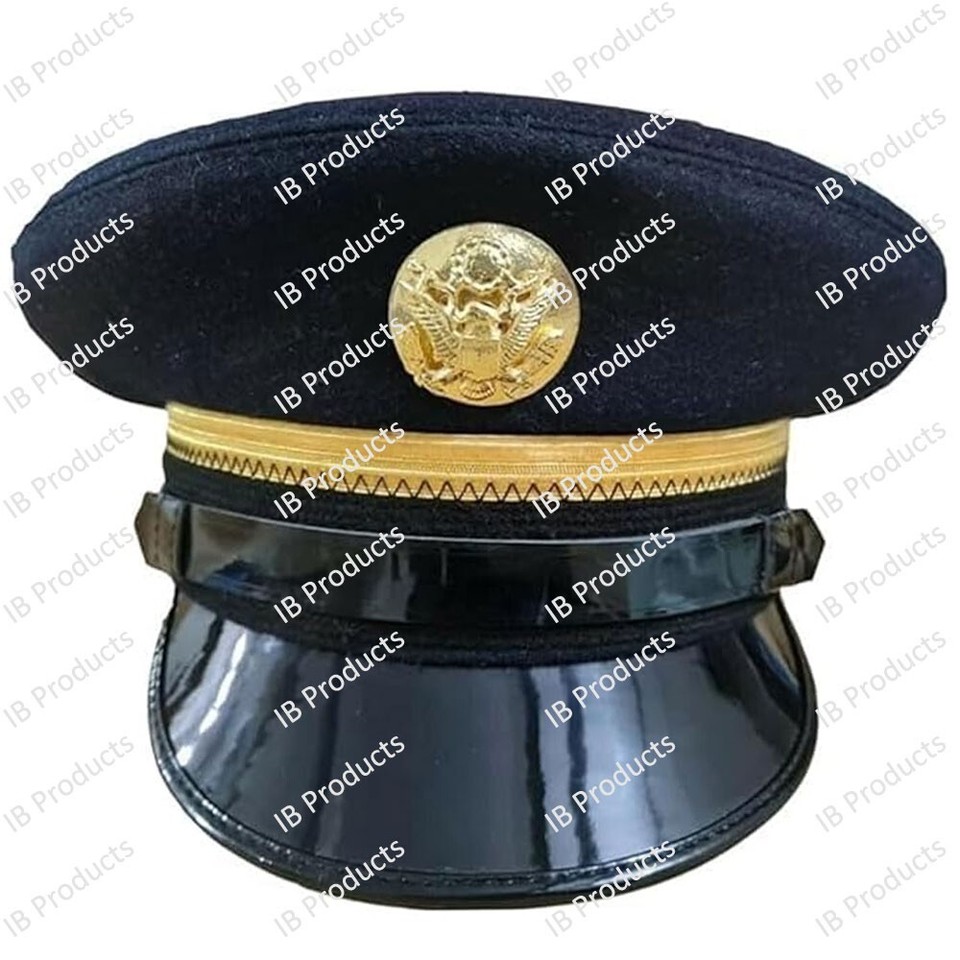 U.S. Army Fur Felt Enlisted Dress Blue Service Cap, Black | eBay