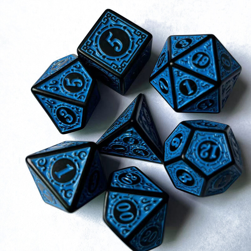 DND Dice Set Runic Polyhedral Die 7pcs TTRPG Game Dungeons and Dragons ...