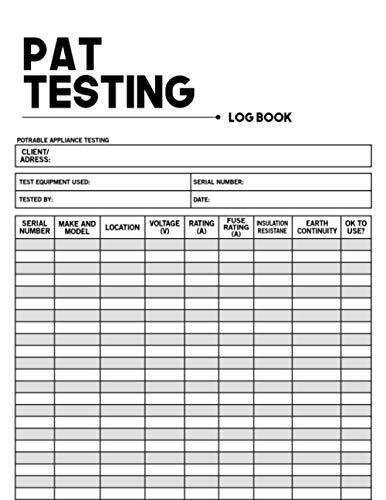 Pat Testing Log Book Portable Appliance Testing I Pat Test Certificate ...