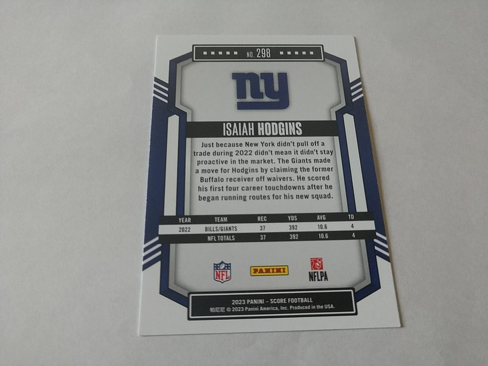 2023 Score Base #298 Isaiah Hodgins - New York Giants | eBay