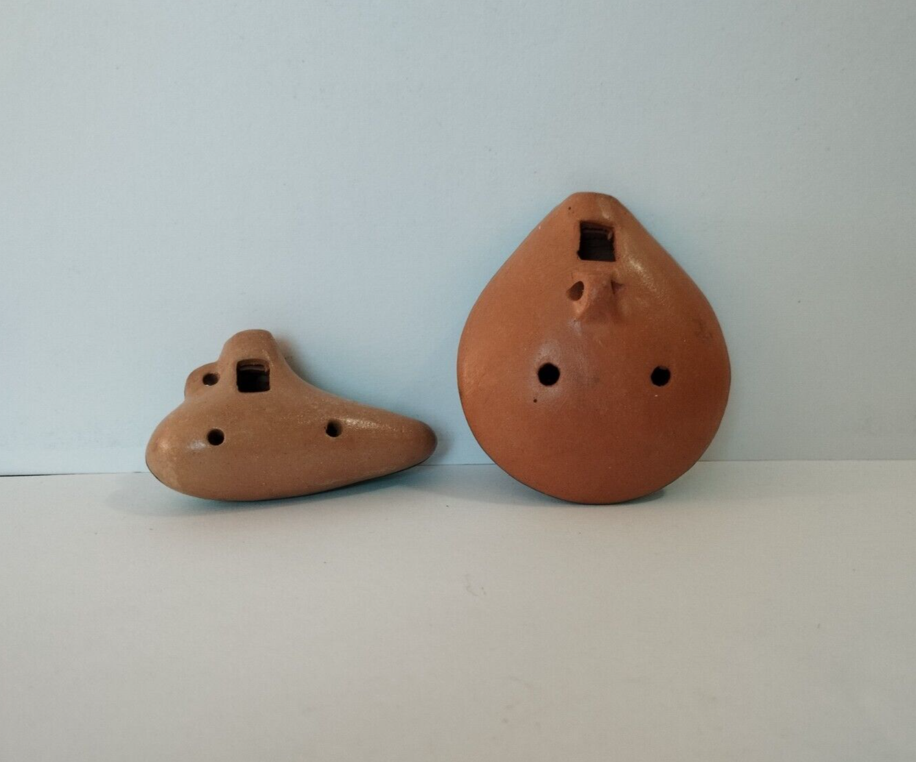 Ser 2 Peruvian Ocarina Flute Clay Whistle Handmade Folck Collectable ...