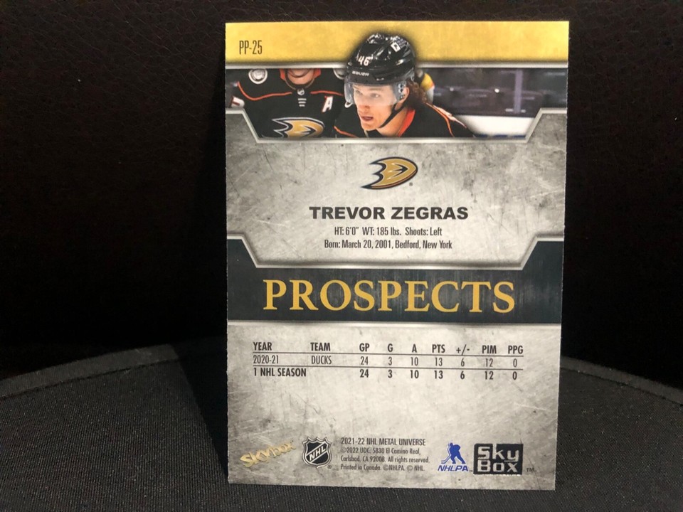 2021-22 Skybox Premium Prospects Trevor Zegras #PP-25 Ducks | eBay
