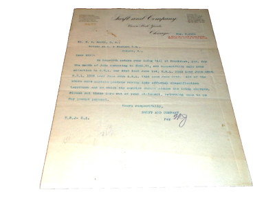 1901 SWIFT & COMPANY CHICAGO STOCK YARDS LETTER TO TOLEDO ST. LOUIS ...