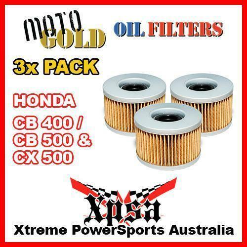 3 PACK MOTO GOLD OIL FILTER HONDA CB 400 CB400 CB 500 CB500 CX CX500 ...