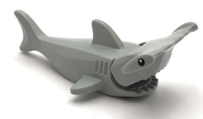 Lego New Light Bluish Gray Shark Hammerhead with Debossed Gills Black ...