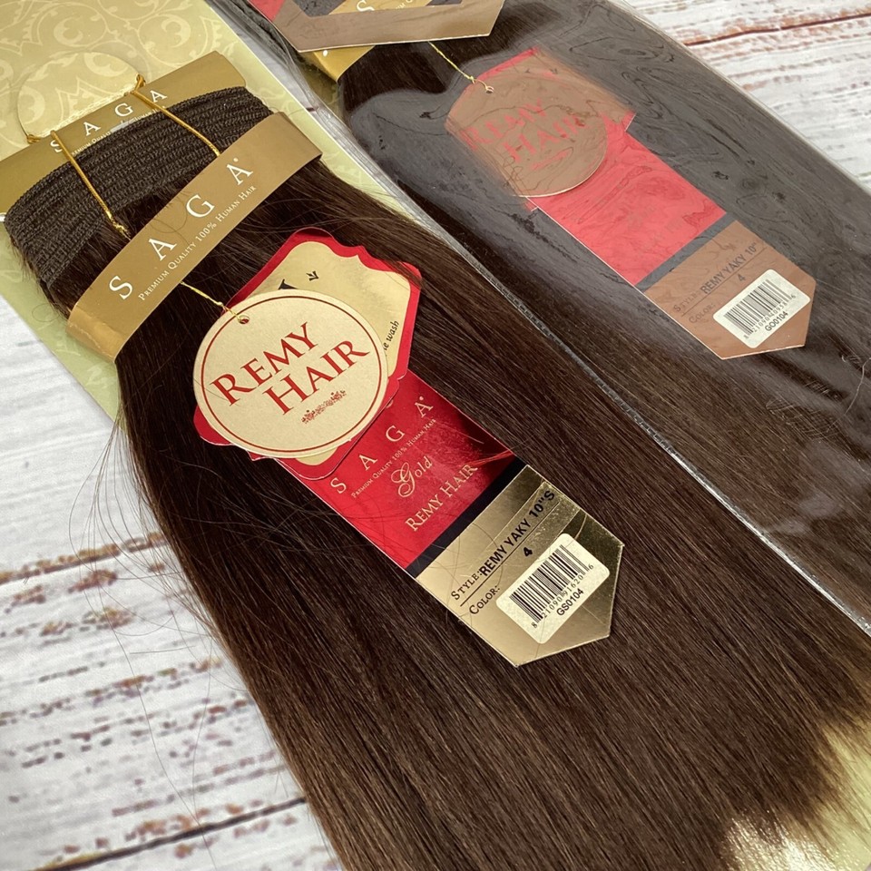 2 packs #4 Dark Brown Saga Remi Human Hair 10” & 10s | eBay