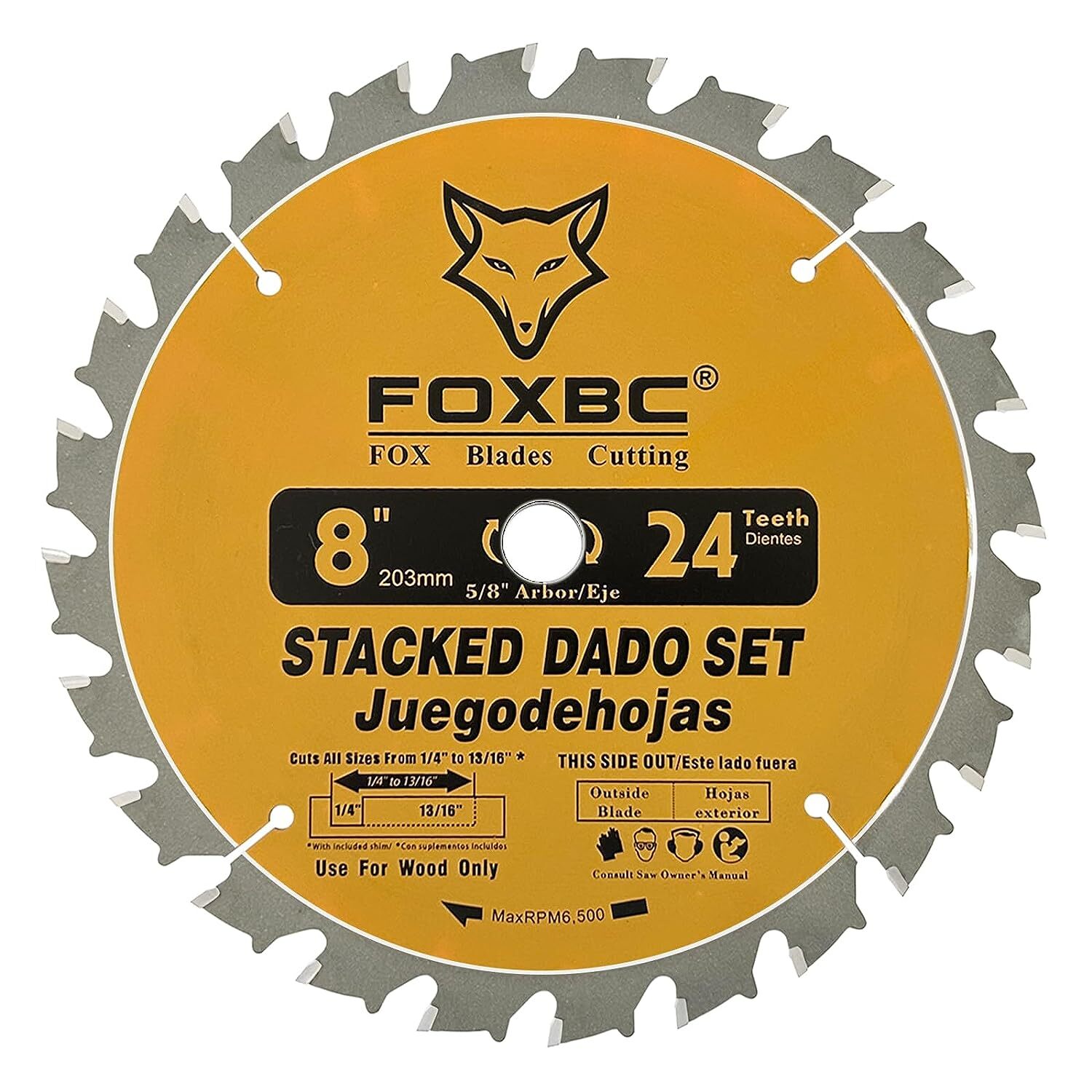 Carbide Dado Blade Set 14pc 8in Stacking Wood Cutting Circular Saw ...