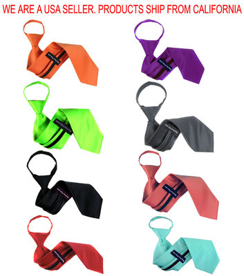 Extra Long Men's Classic Formal Solid Zipper Necktie Prom Wedding XL ...