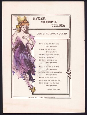 EDWARDIAN POETRY Vintage Advertising Art Poster Sign 1907 Fashion ...