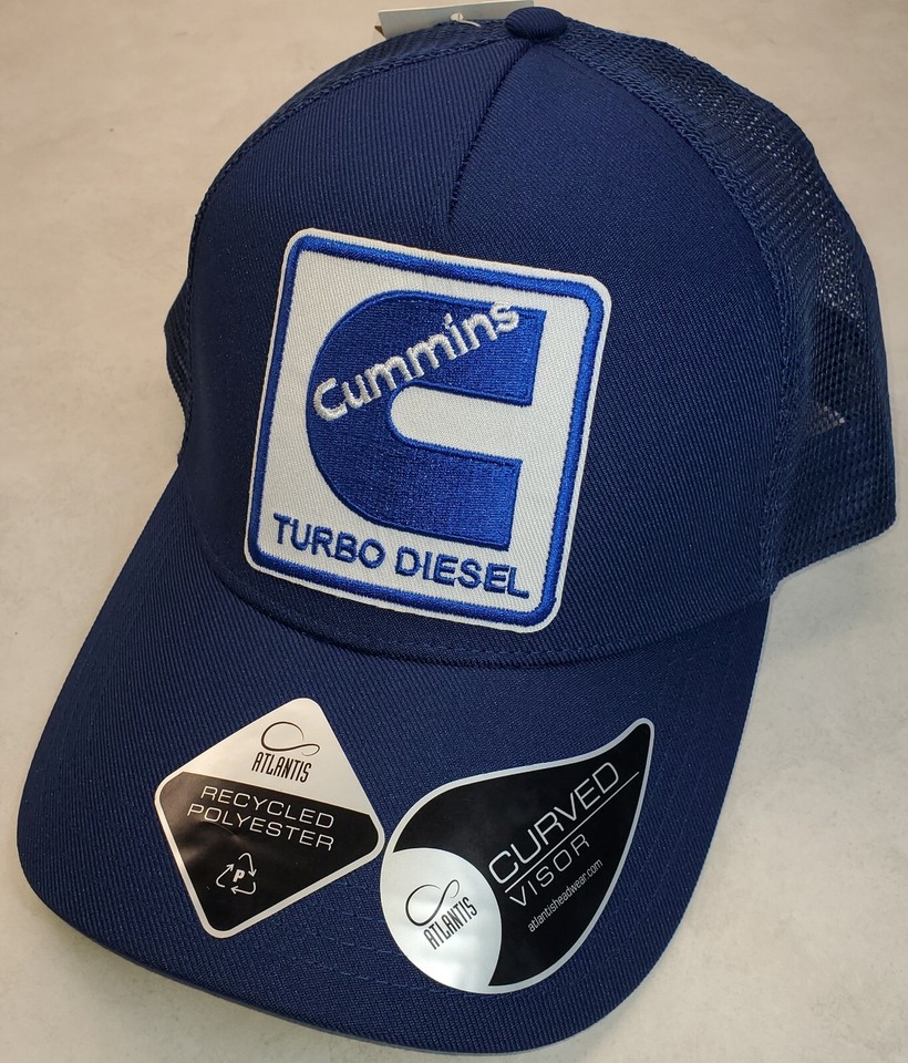 Cummins Turbo Diesel Patch on Atlantis Trucker Hat Snapback Navy/Navy ...