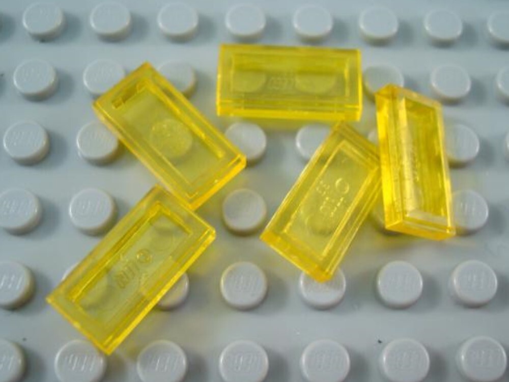 LEGO Lot of 5 Translucent Yellow 1x2 Tile Space Pieces | eBay