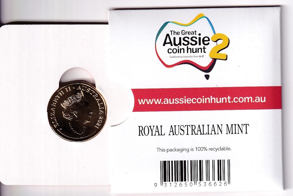 AUSTRALIAN GREAT AUSSIE COIN HUNT 2 - 2021 $1 ALPHABET LETTER X UNC ...