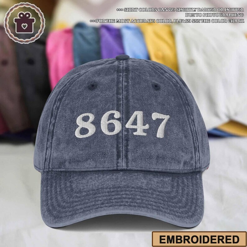 Embroidered 8647 Subtle Anti Trump Cap, 8647 Hat, Anti Maga Hat, Dump ...