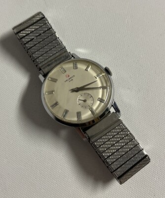 Vintage 1950s Helbros Invincible 34mm Oyster Pearl Second Dial Mens ...