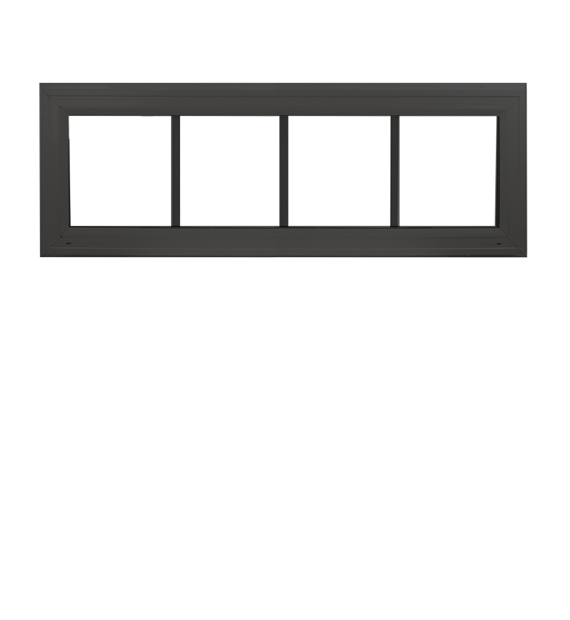 Transom Windows 48" x 12", BLK, G7 DP66 Florida Approved Home Window ...