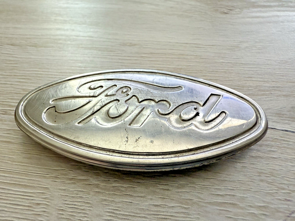 Rare Vintage 1920s Ford Script Radiator Emblem Original Nickel Oval ...