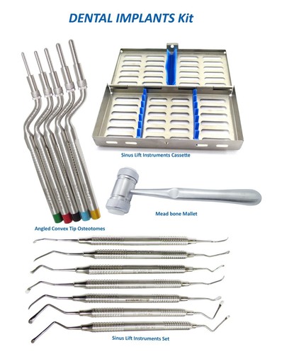 Dental implant Kit Convex Tip Osteotomes,Sinus Lift instrument Set 7 ...